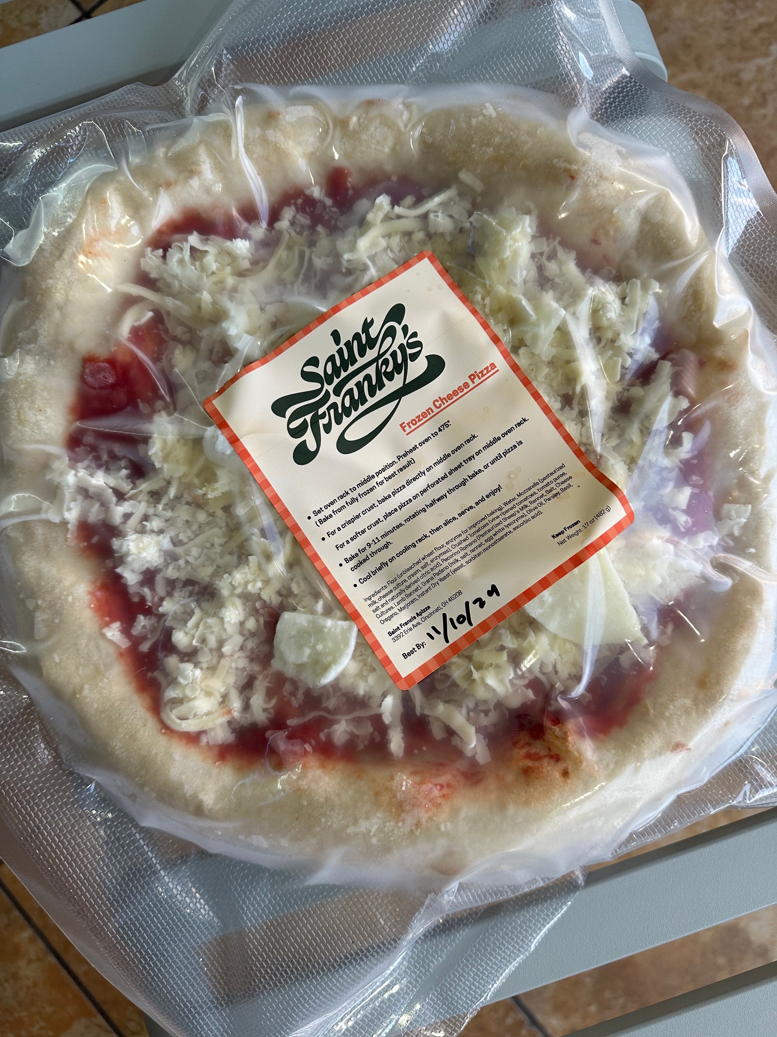 Saint Franky's Frozen Pizza - PLAIN CHEESE | Saint Francis Apizza